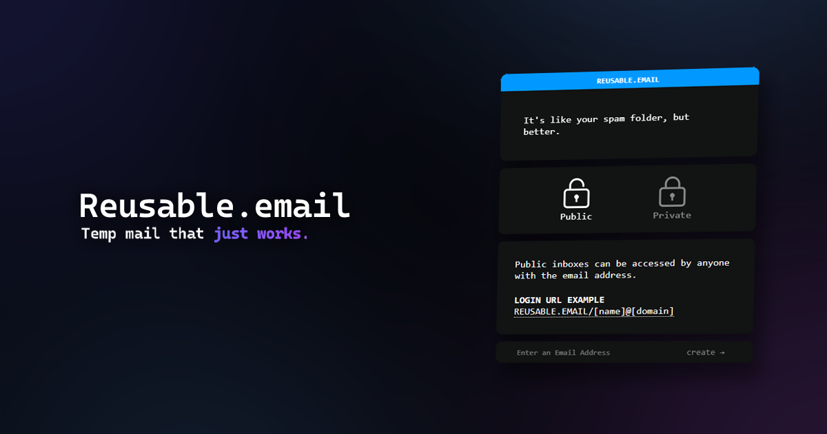 Reusable.email - Reusable Temporary Inbox